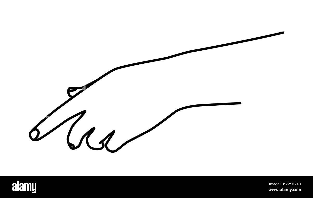 Hand drawn outline lineart hand gesture doodle. Thin line style vector ...