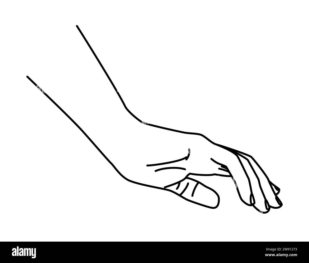 Hand drawn outline lineart hand gesture doodle. Thin line style vector ...