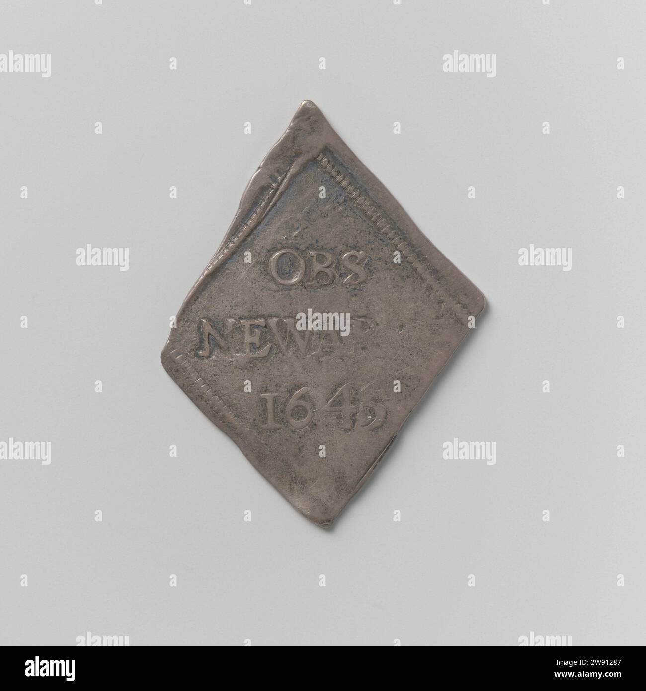 Shilling; Twelve Pence, emergency coin from Newark-on-Trent, beaten ...