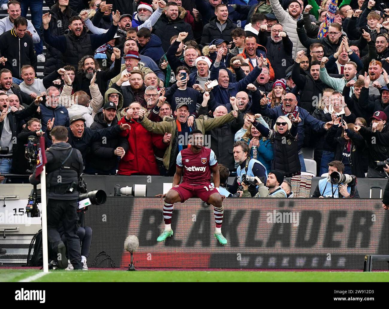West Ham United's Mohammed Kudus celebrates scoring their side's second ...