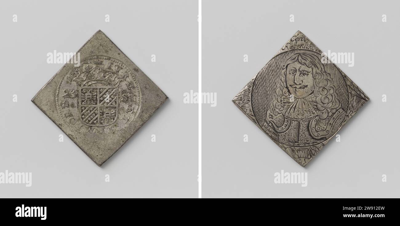 Half Daalder, emergency coin from Groningen, beaten during the siege (with the portrait of Karl ...