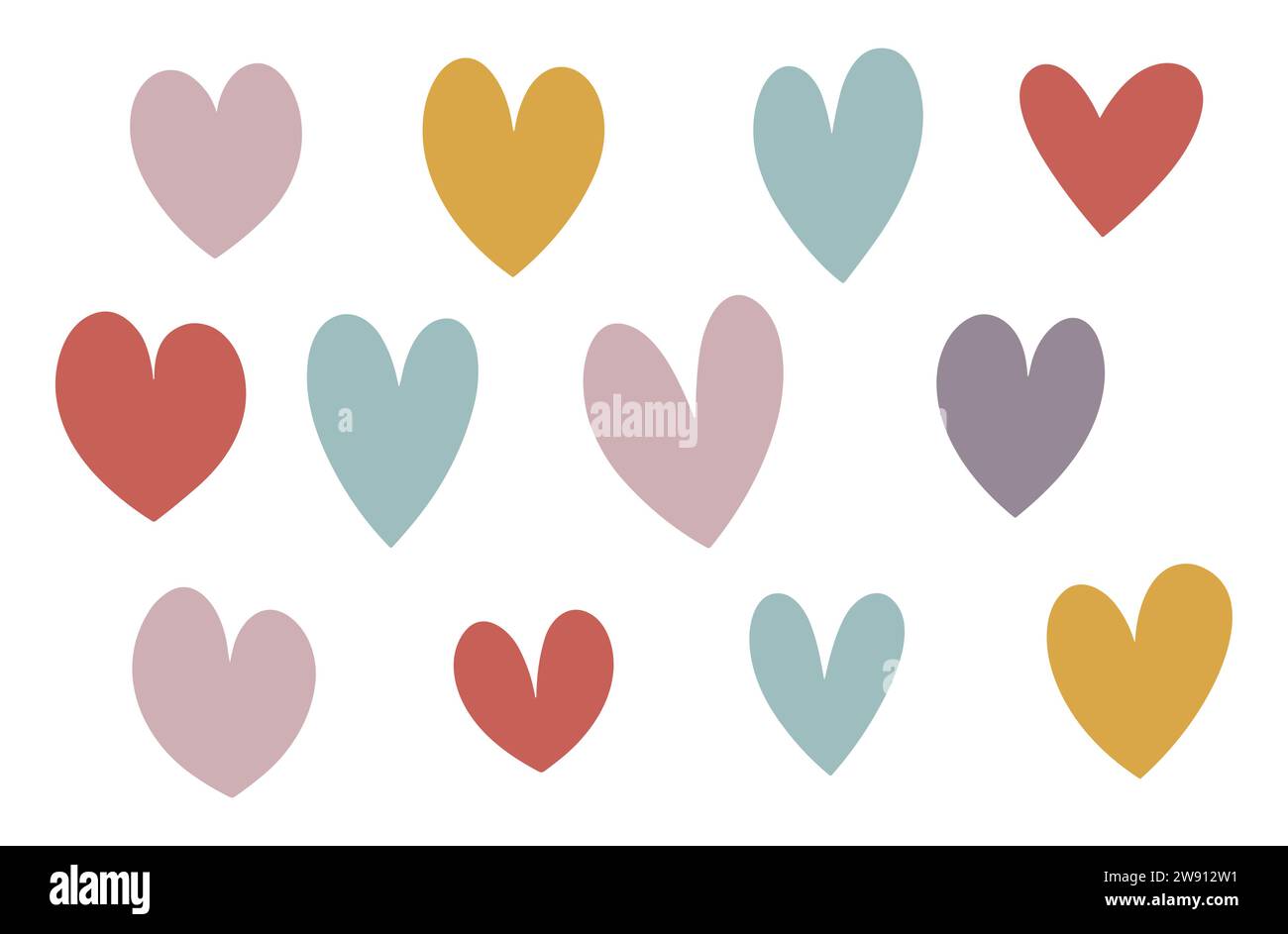 Colorful hearts clip art vector set isolated Stock Vector Image & Art ...