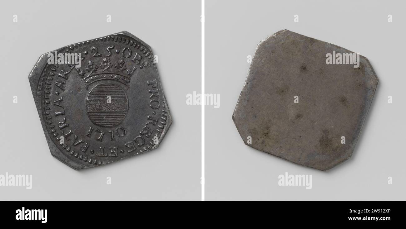 Twenty -five Stuiver, emergency coin from Aire, taken by the allies ...
