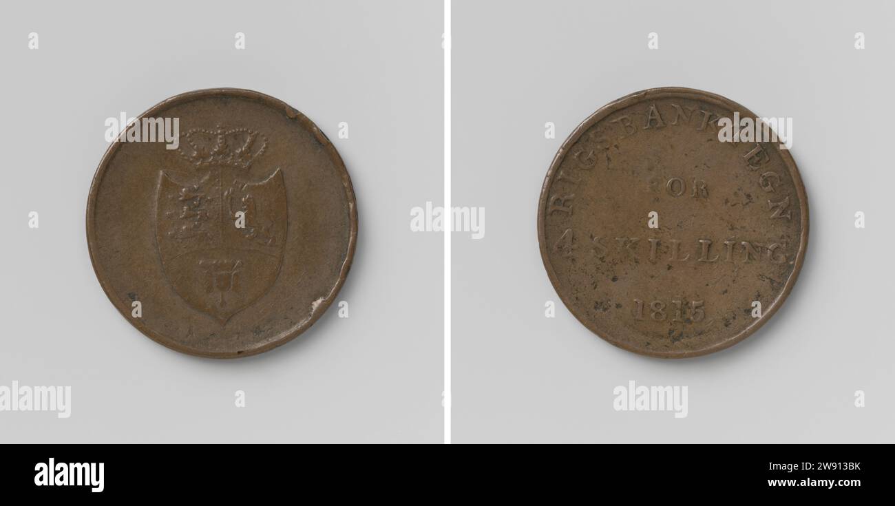 Emergency coin of four skilling, Frederik VI, King of Denmark ...