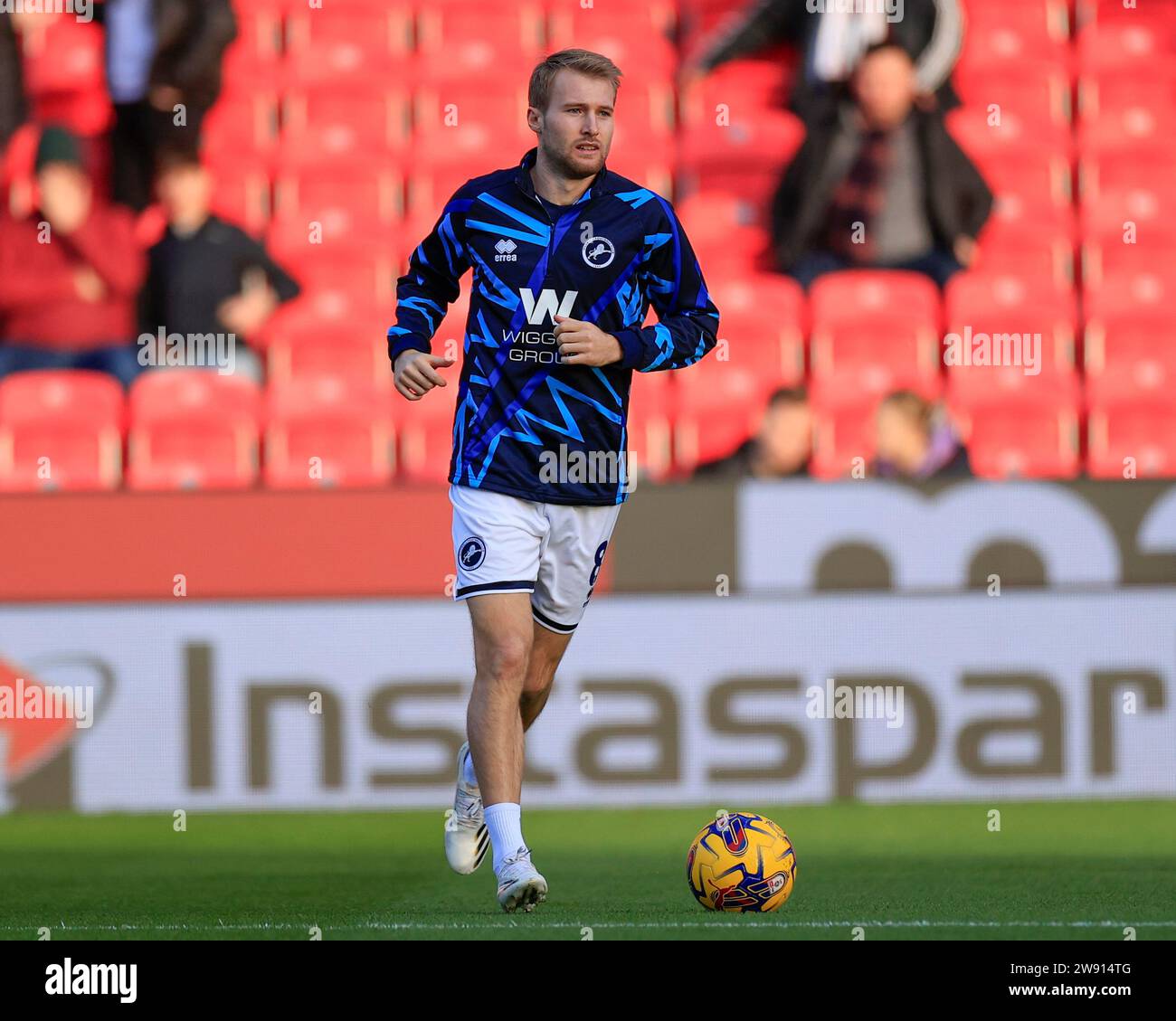 Billy Mitchell #8 of Millwall during the warm up for the game ahead of ...