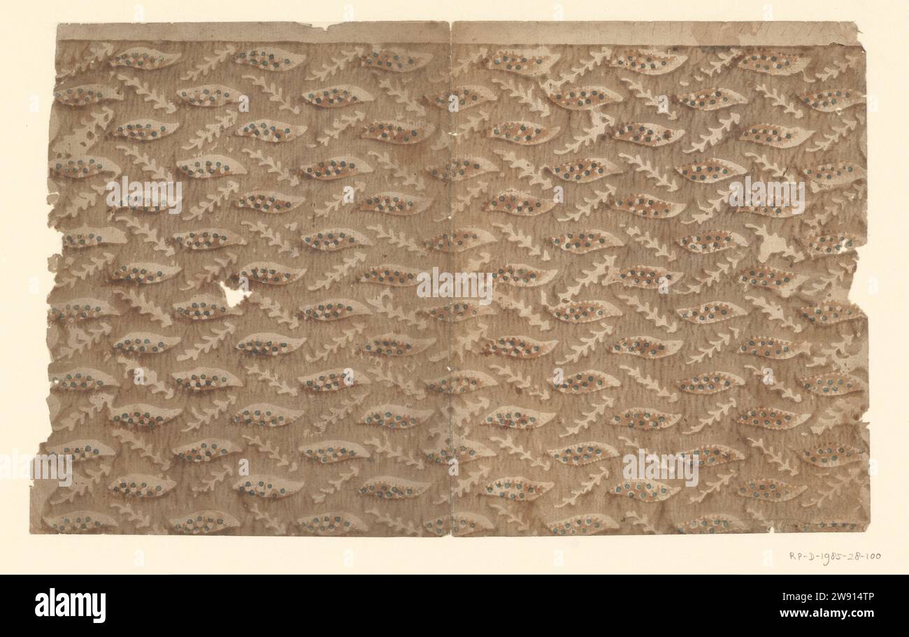 Leaf with alternating spreading pattern of saved twigs and leaves ...