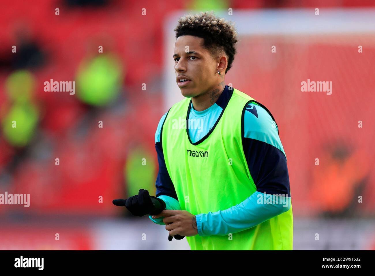 Andre Vidigal #7 of Stoke City during the warm up for the game ahead of ...