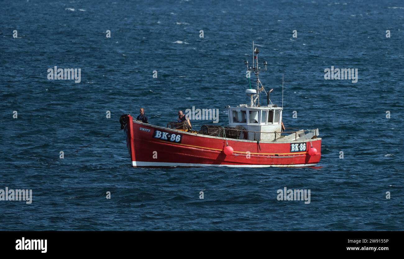 Crab and lobster fishing vessel in Seahouses, Northumberland. UK Stock ...