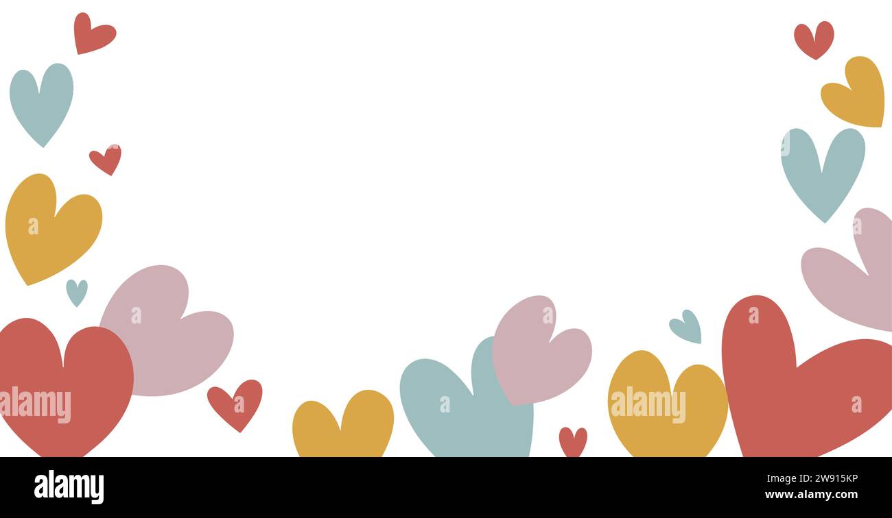 Colorful heart border vector illustration on white Stock Vector Image ...