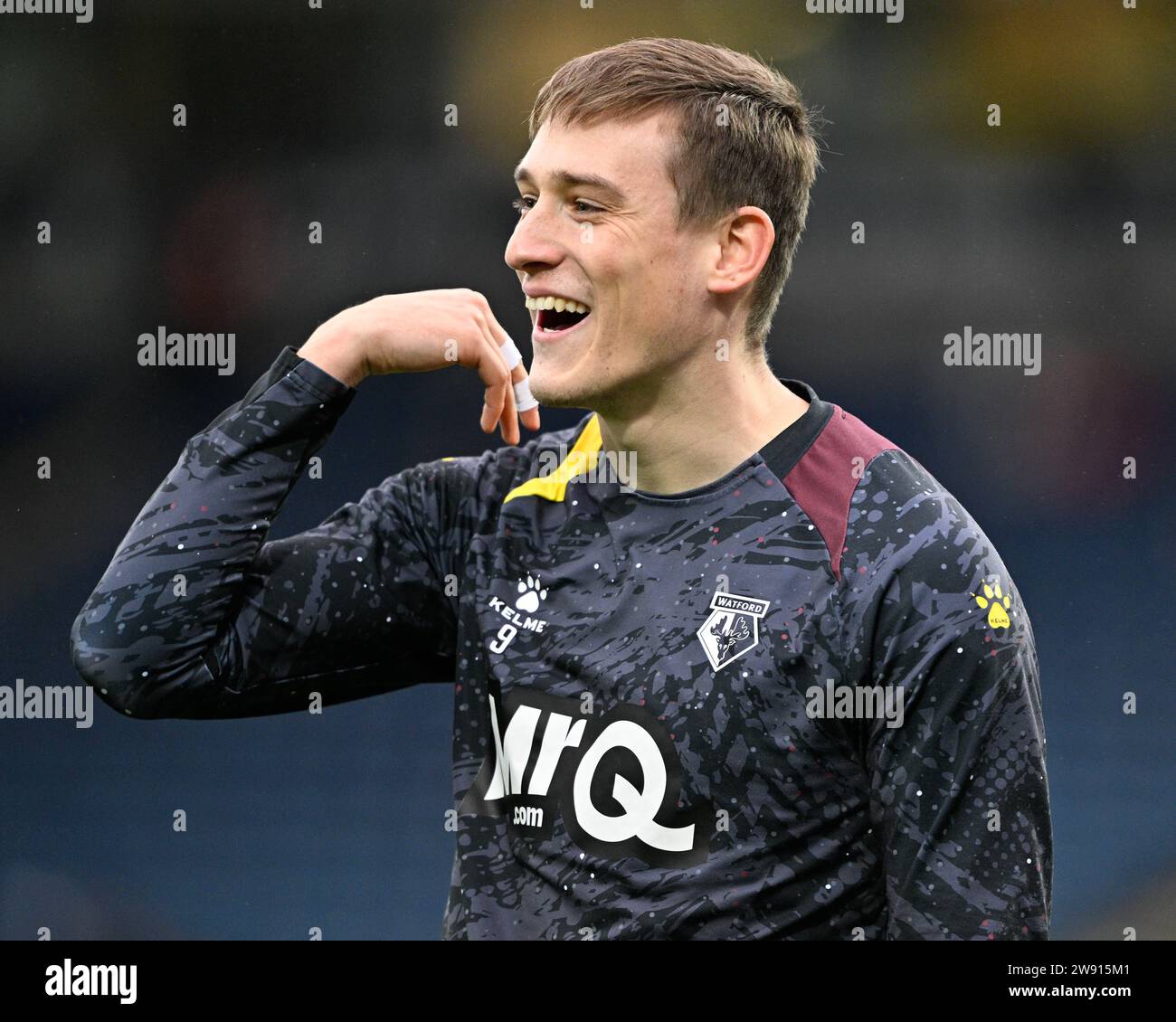 Mileta Rajović 9# of Watford Football Club warms up ahead of the match ...