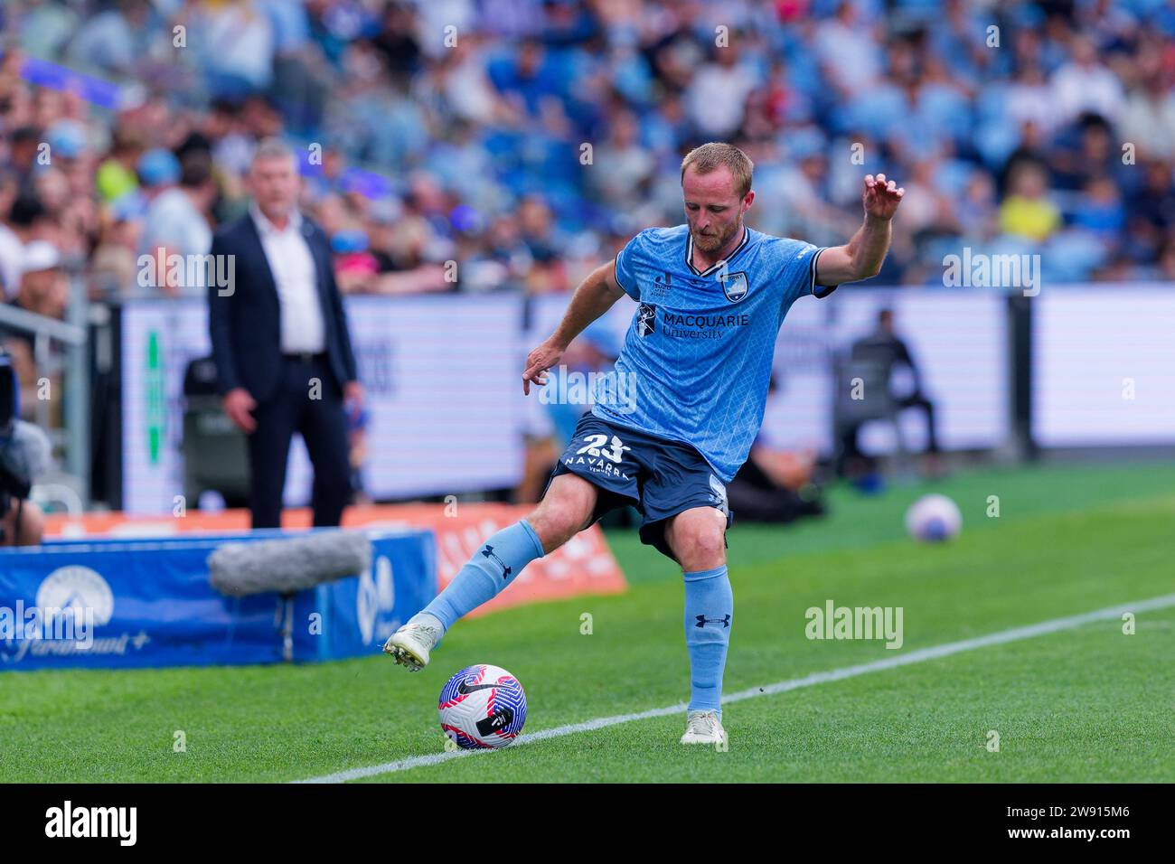 Sydney, Australia. 23rd Dec, 2023. Rhyan Grant of Sydney FC controls ...