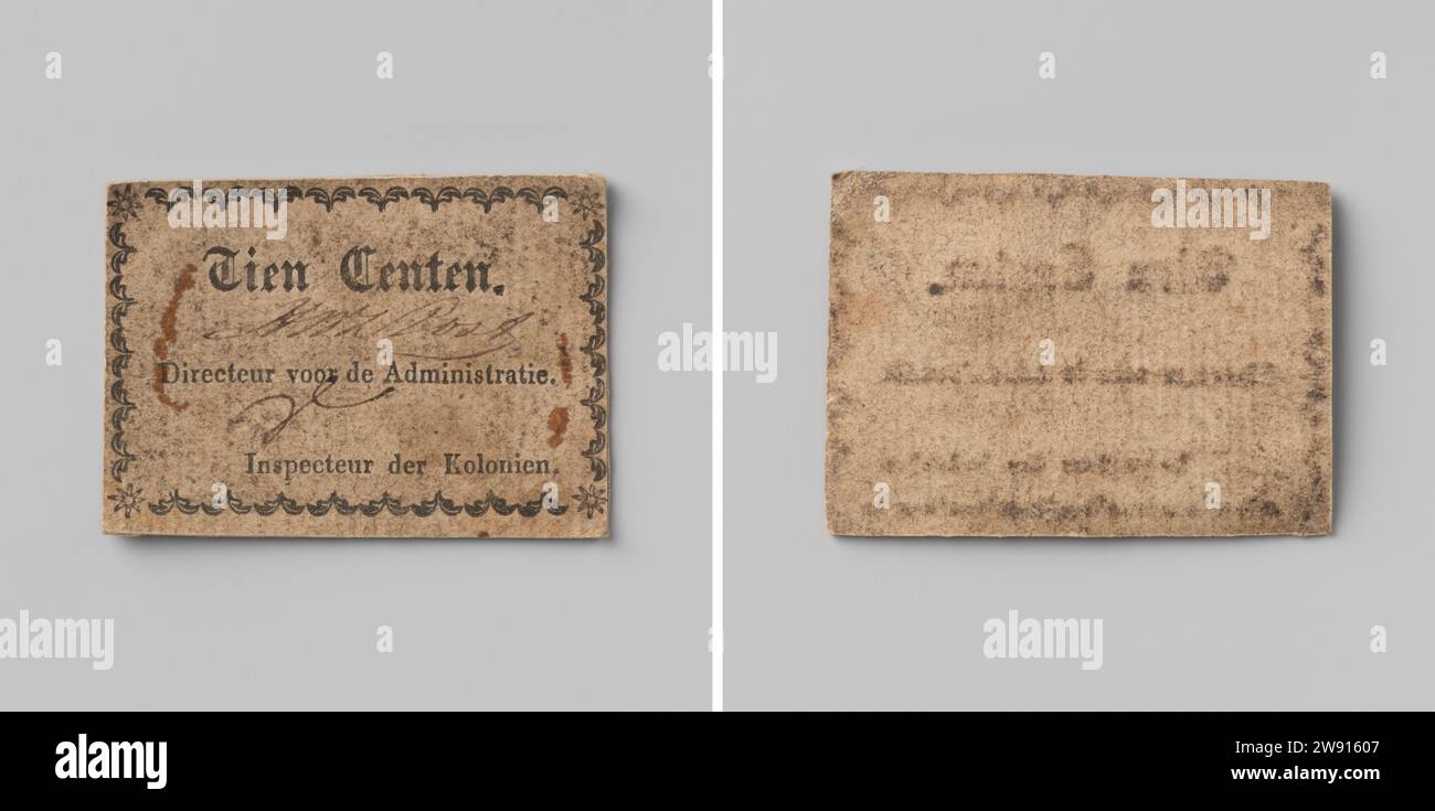 House currency (store card) worth ten cents, published by the Inspector ...