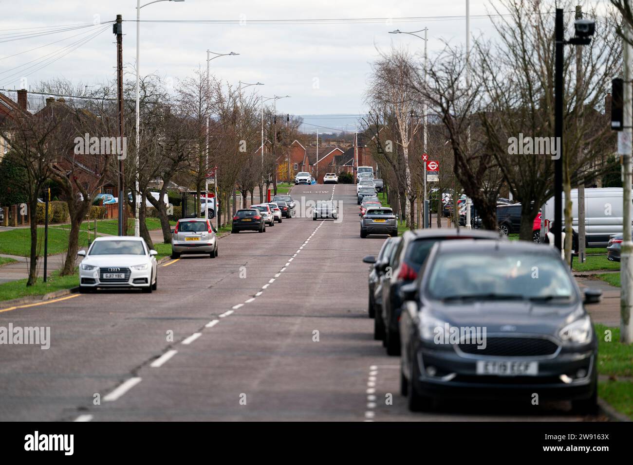 General view of Manford Way, Chigwell, Essex, after a woman and two ...