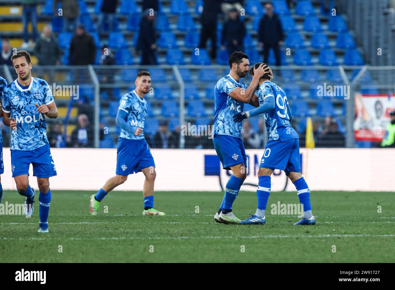 Como, Italy. 23rd Dec, 2023. Simone Verdi (Como 1907) celebrate after ...