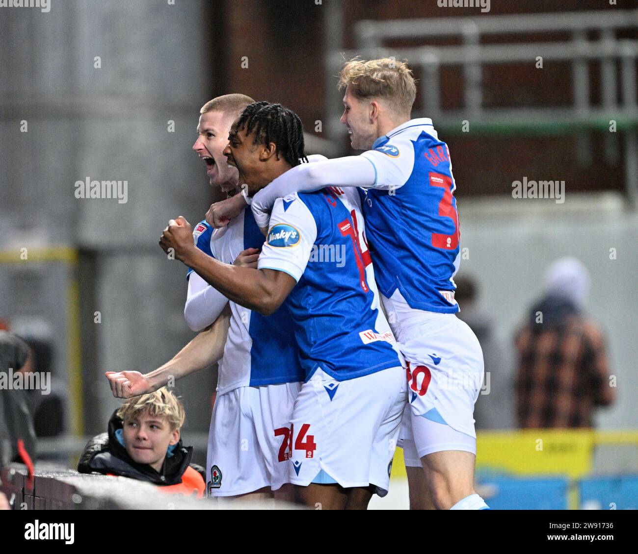 Adam Wharton #23 of Blackburn Rovers celebrates his goal and the ...