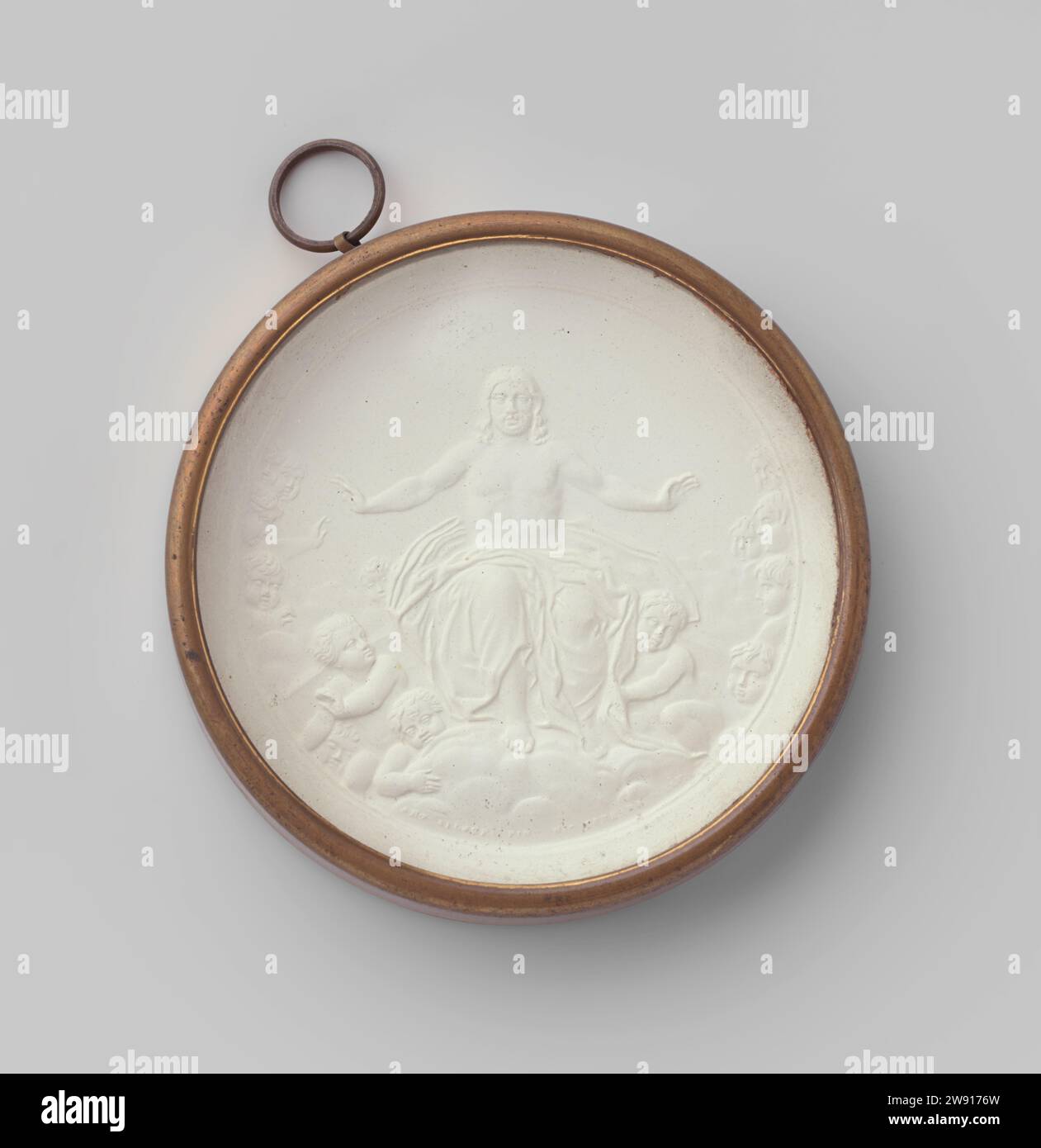 Christ, sitting in the middle of angels, Gottfried Eichler, c. 1677 - c ...