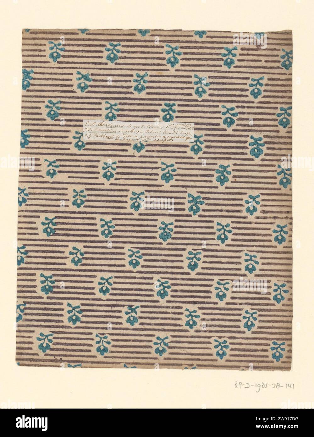 Leaf with spreading pattern of flowers on an interrupted lines stock ...