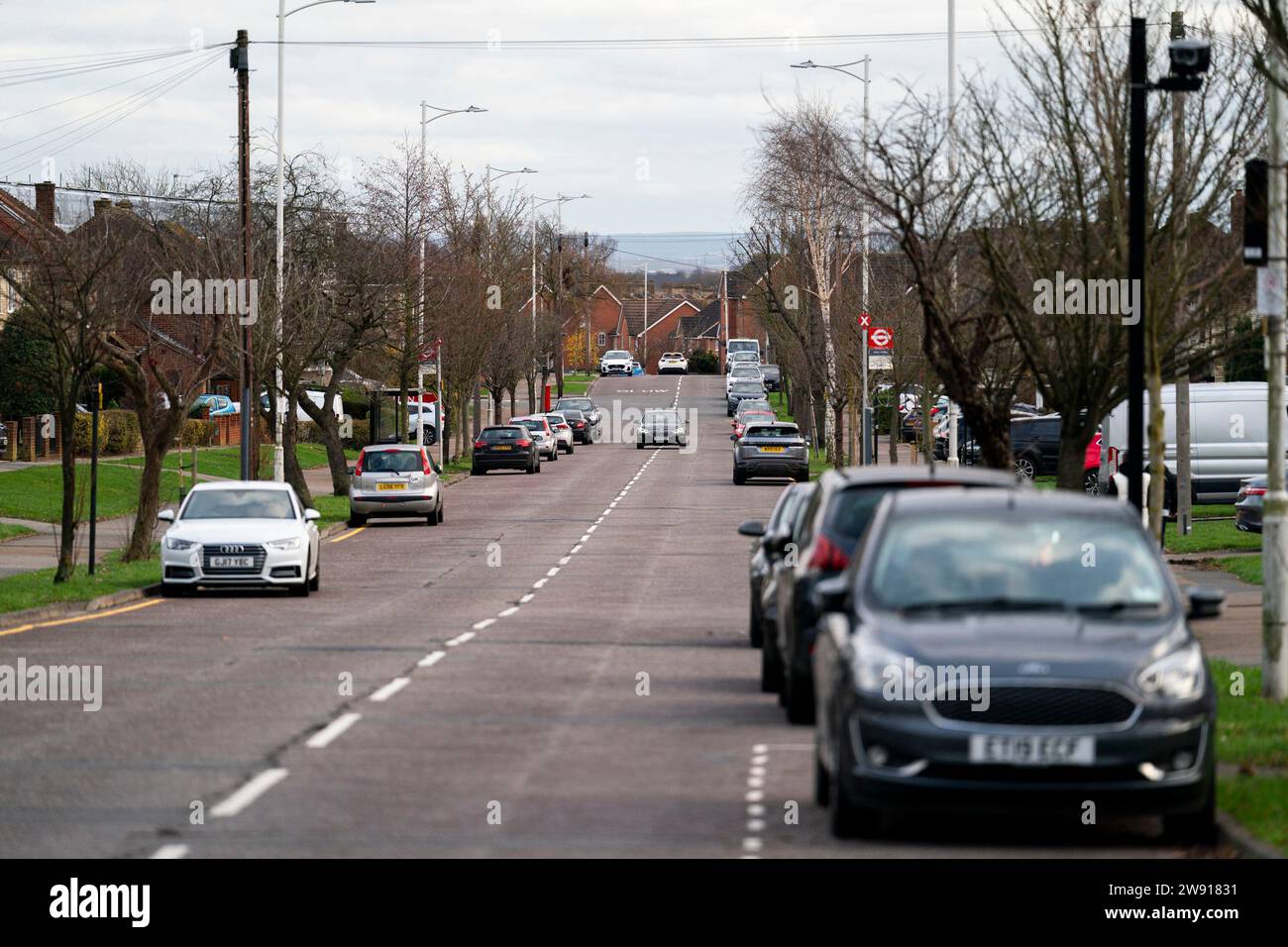 General view of Manford Way, Chigwell, Essex, after a woman and two ...