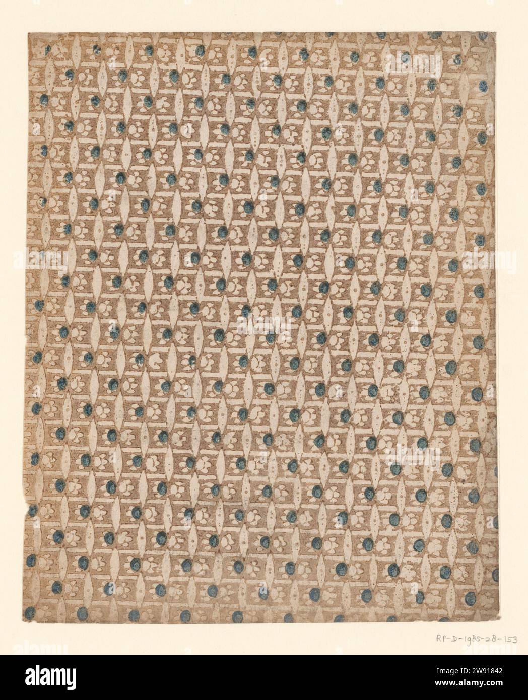 Leaf with job pattern with saved motifs with dots, anonymous, 1750 ...