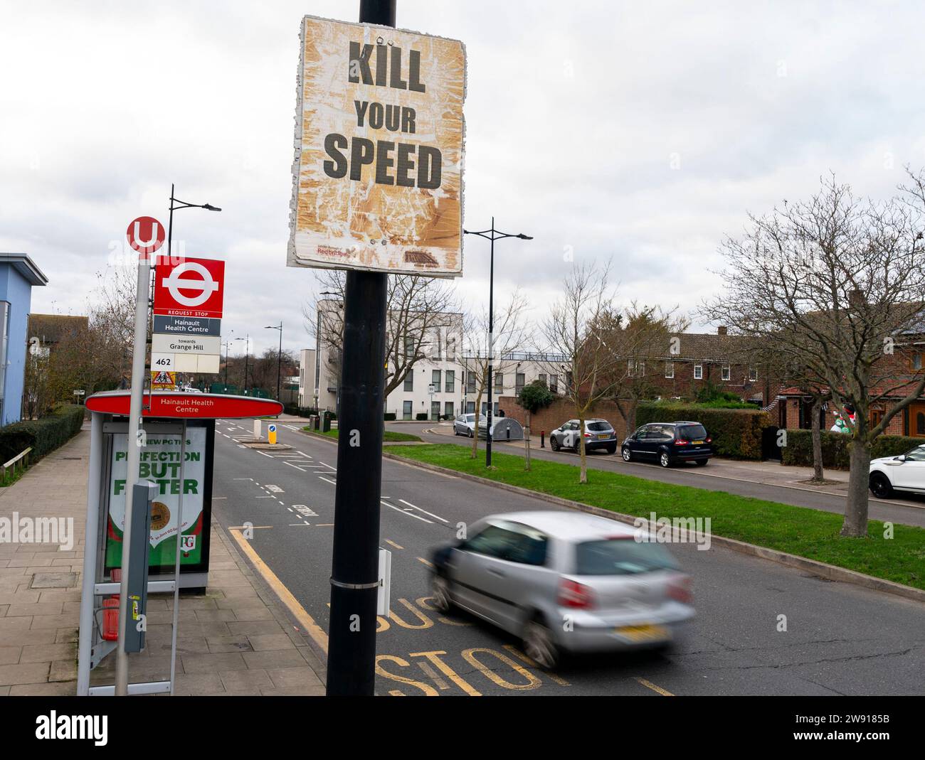 General view of Manford Way, Chigwell, Essex, after a woman and two ...