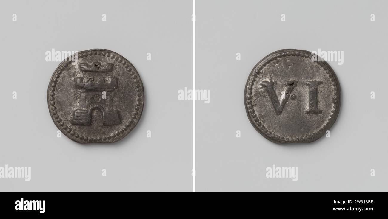 Six penny, payment tok from the Vro Gereedschap van Middelburg ...