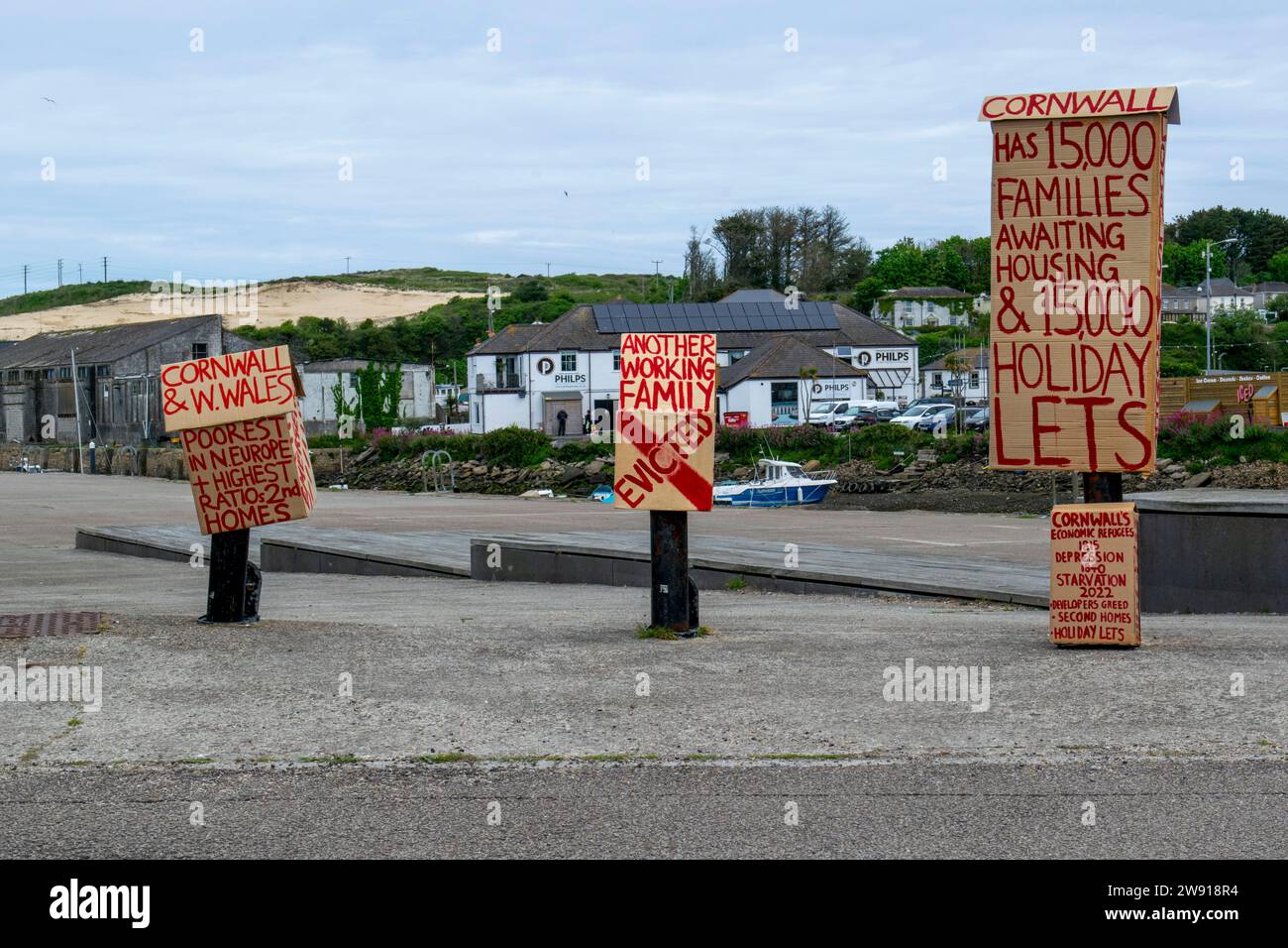 Housing protest in Hayle, Cornwall against Second Homes Air BNB's Stock ...
