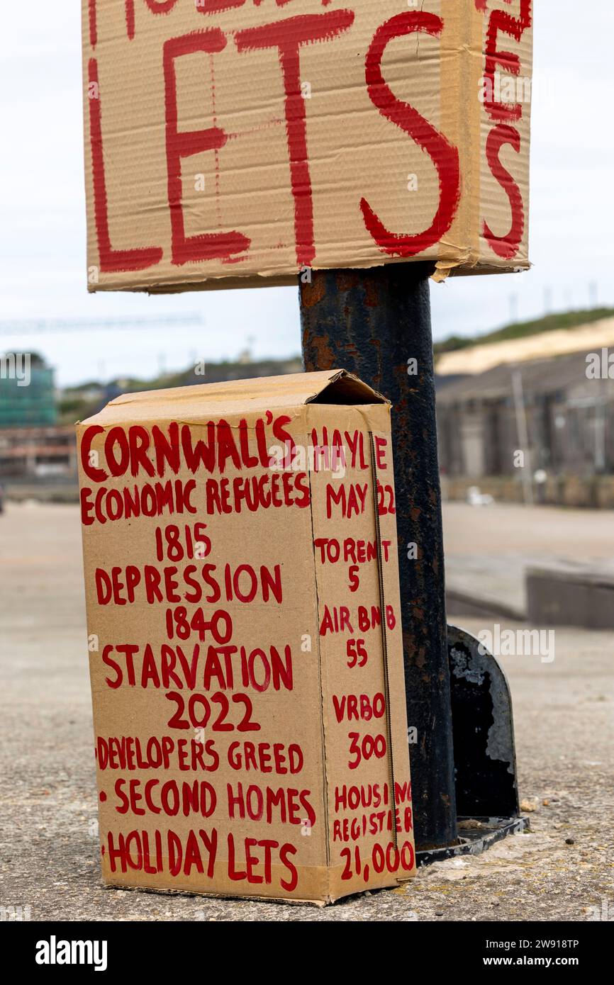 Housing protest in Hayle, Cornwall against Second Homes Air BNB's Stock ...