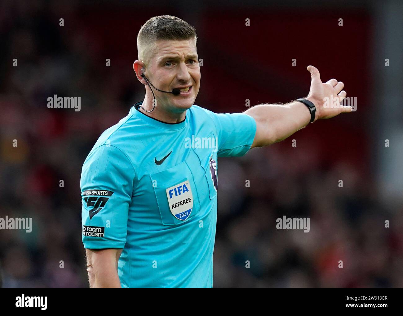 Nottingham, England, 23rd December 2023. Referee Rob Jones during the ...