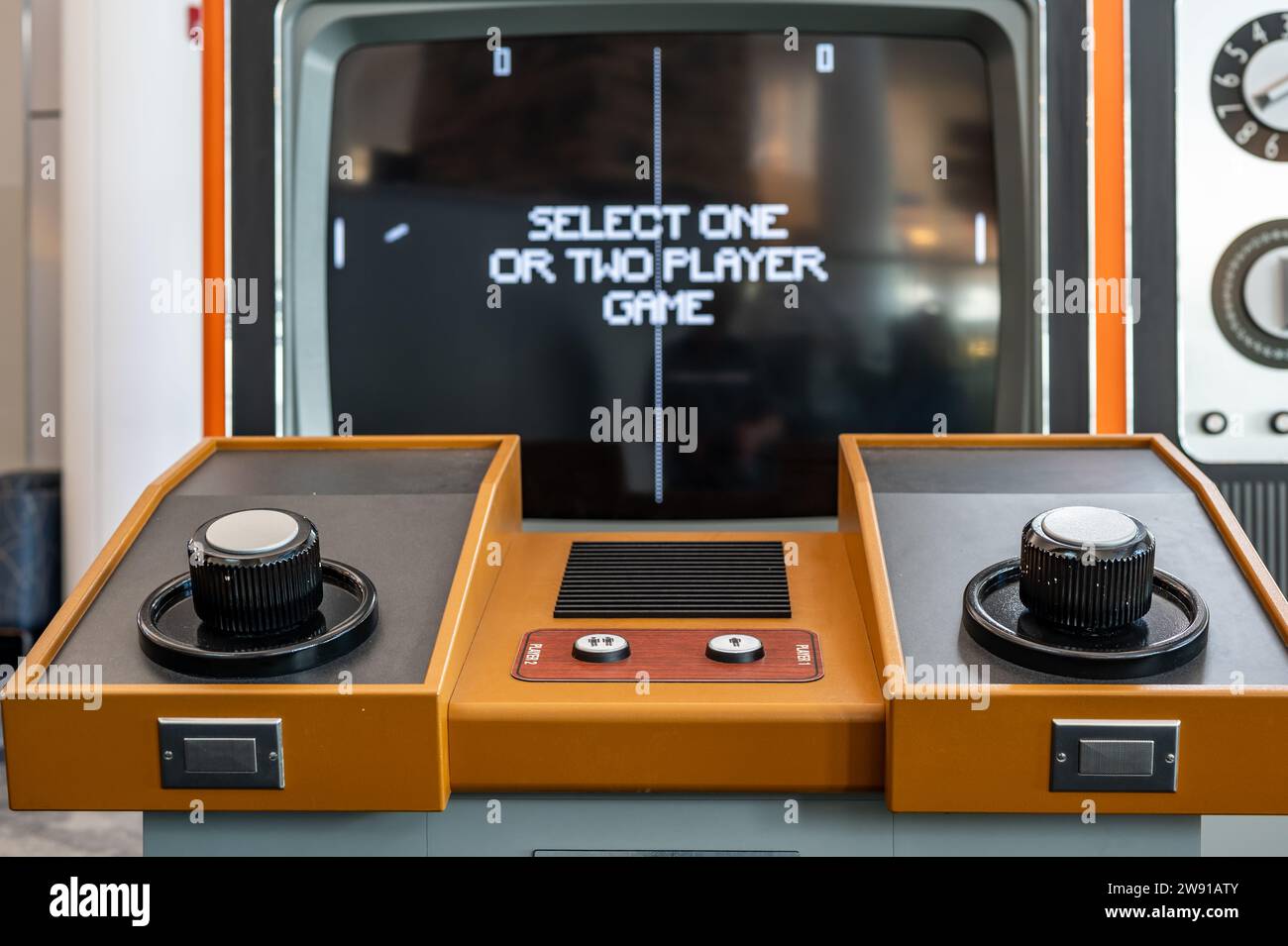 Rochester, New York, USA - 6.13.2023: Retro arcade games inside the RST ...