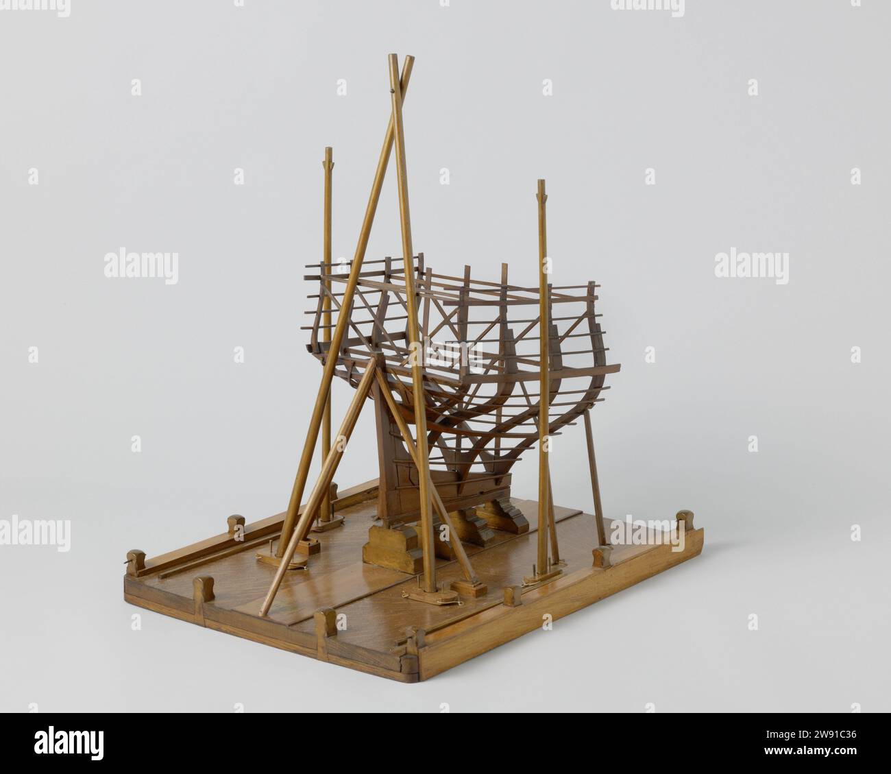 Model of a Ship's Stern in Construction on a Shipyard, anonymous, c ...