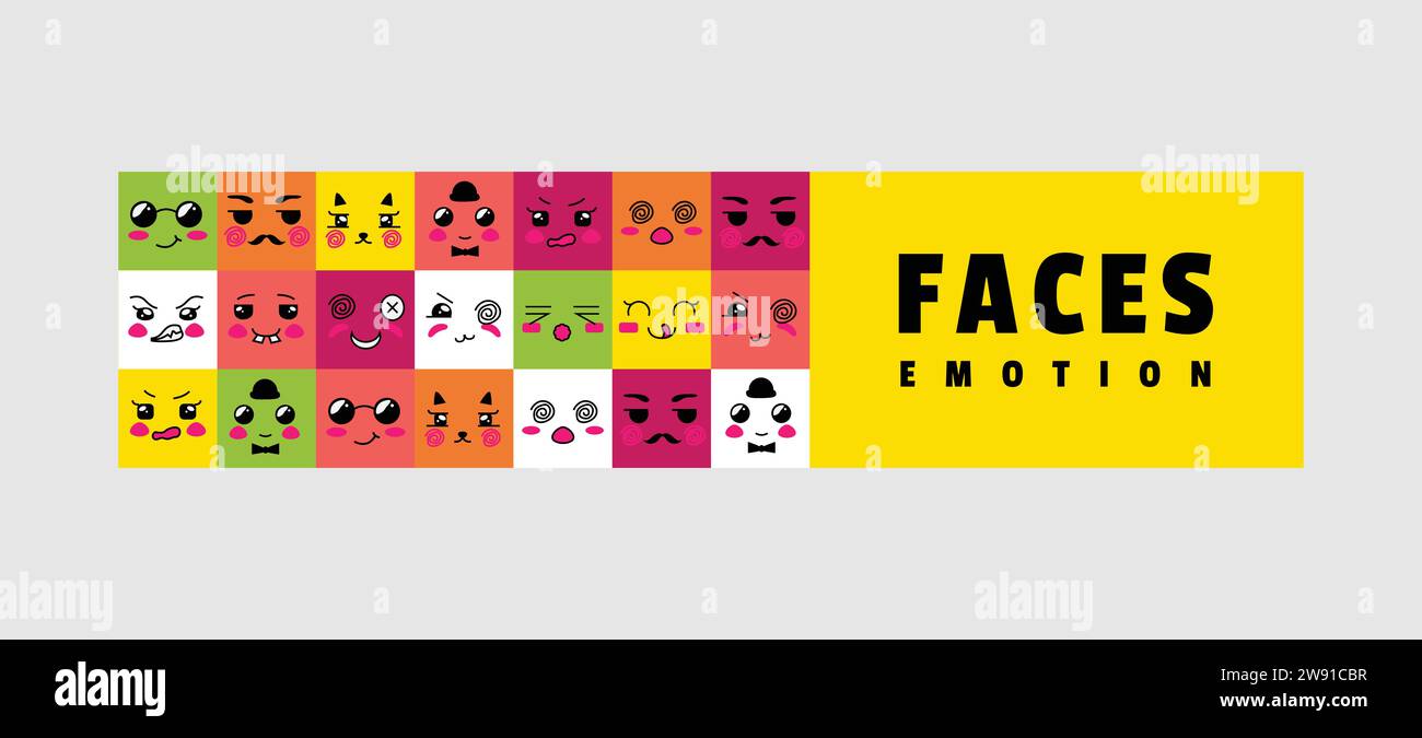 Cartoon expression faces comic emoji emotions hi-res stock photography ...