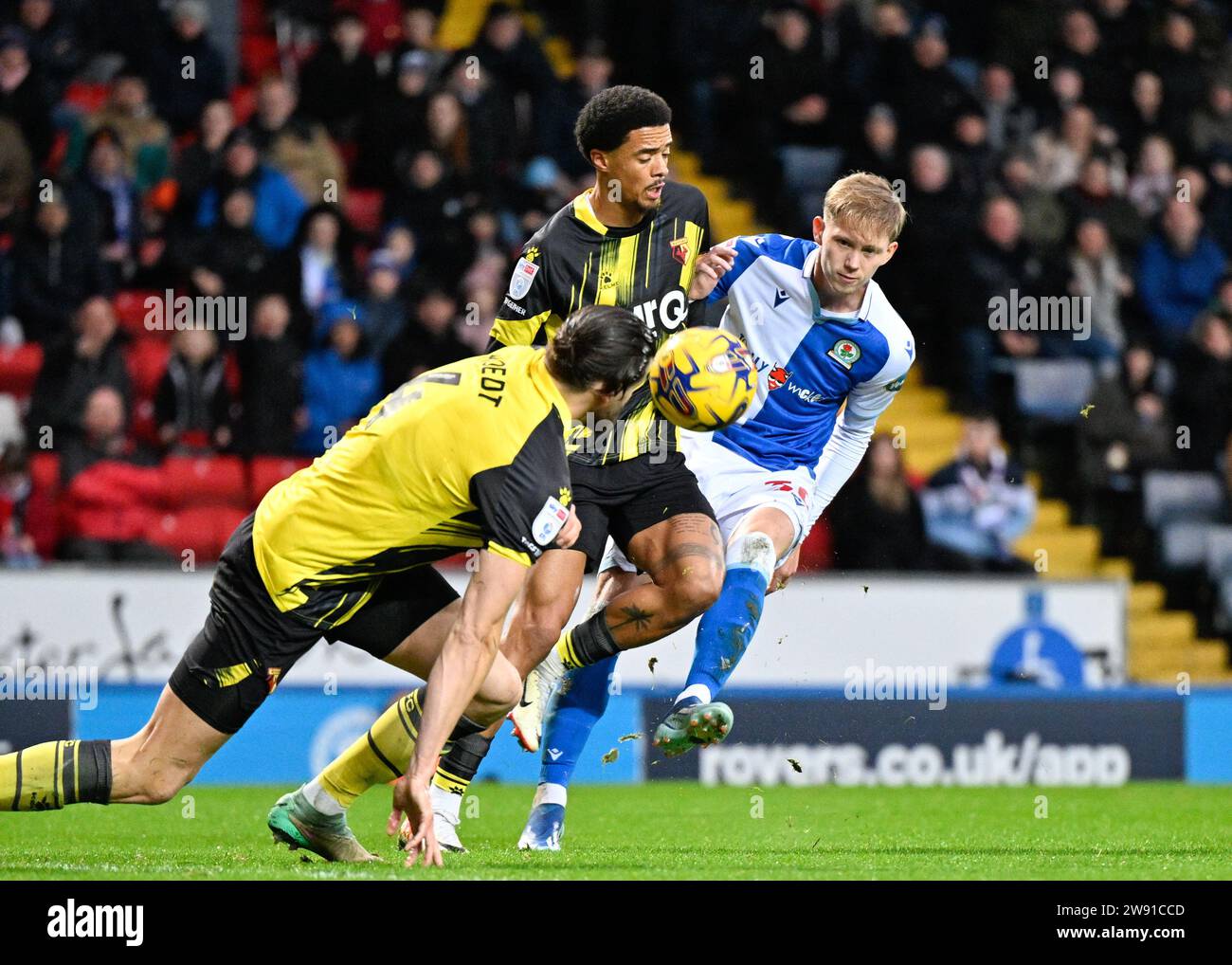 Jake Garrett #30 of Blackburn Rovers takes shot at goal, during the Sky ...