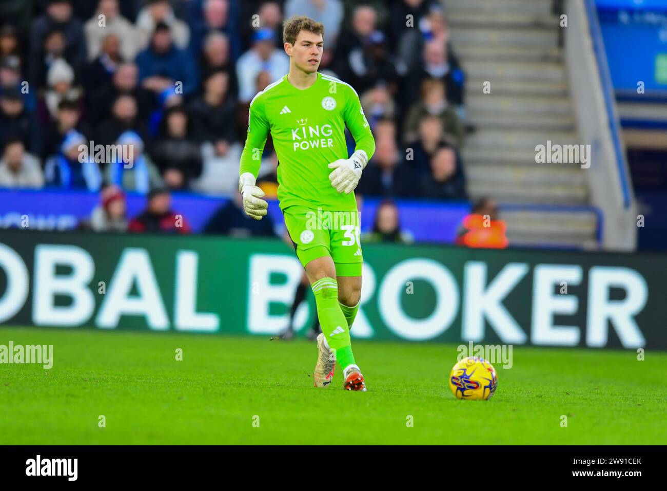 Leicester, UK. 23rd Dec 2023. Goalkeeper Mads Hermansen (30 Leicester ...