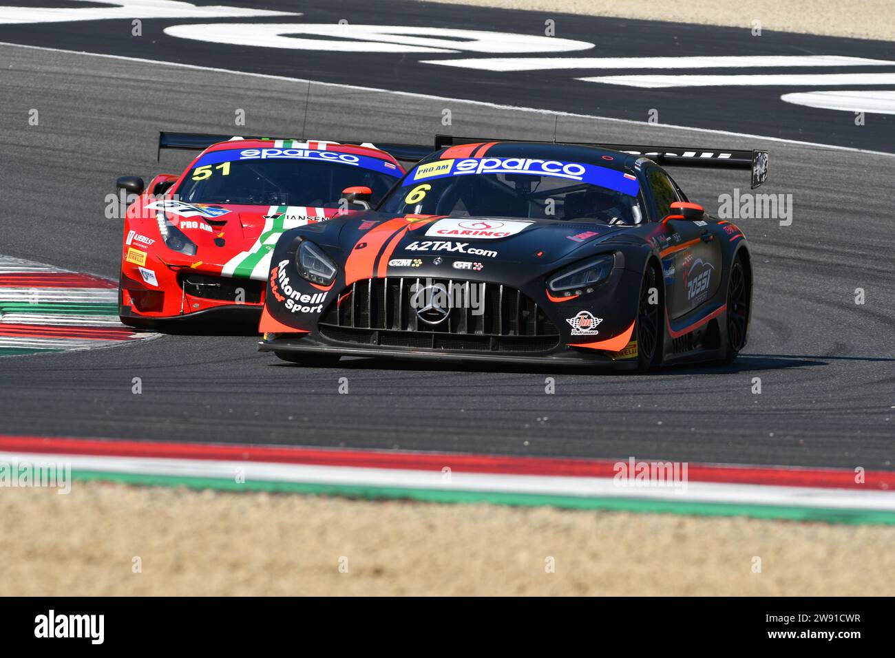 Scarperia, 29 September 2023: Mercedes Sls Amg of team Akm Motorsport drive by Sandrucci Gustavo ...