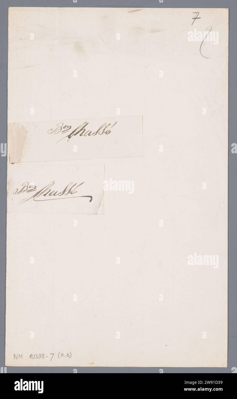 Signature of Chassé, David Hendrik Baron Chassé Two signatures (from ...