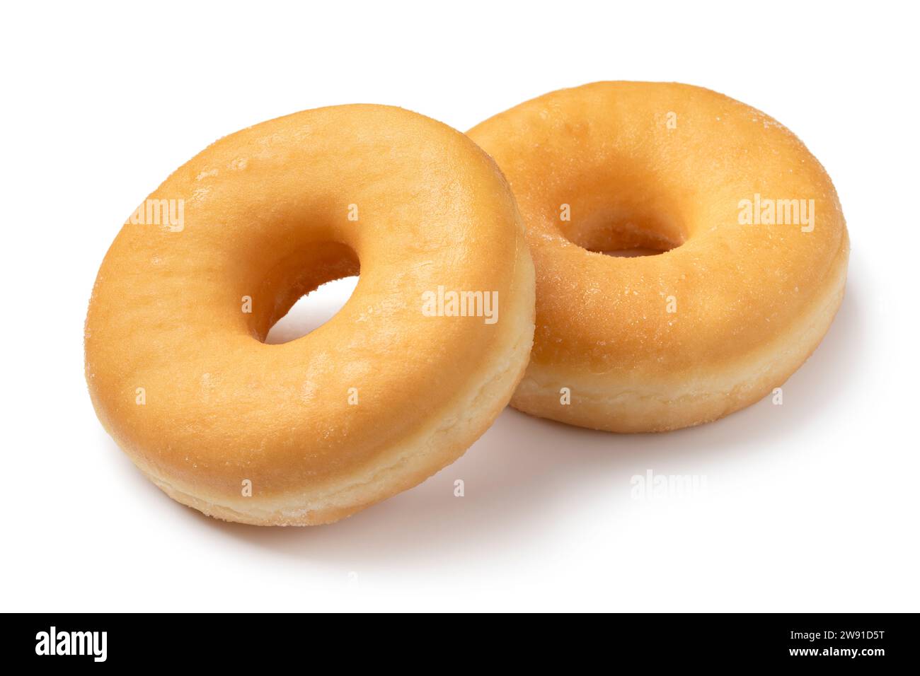 Pait of tasty sweet traditional donuts close up isolated on white ...
