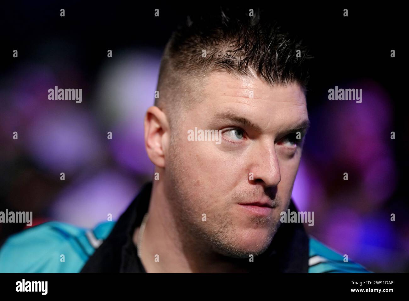 Daryl Gurney before his match against Steve Beaton on day nine of the ...