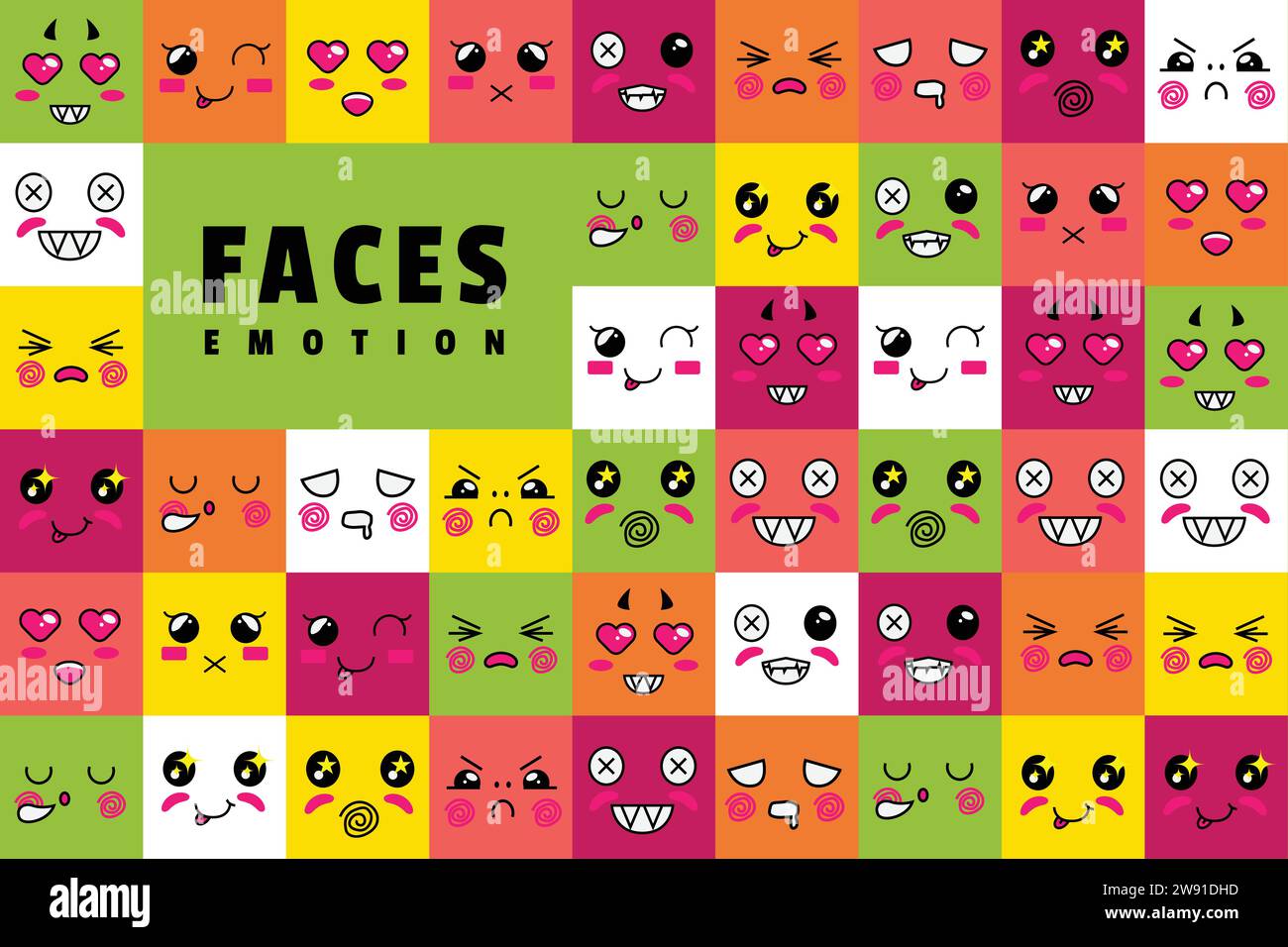 Expressive faces vector vectors hi-res stock photography and images - Alamy