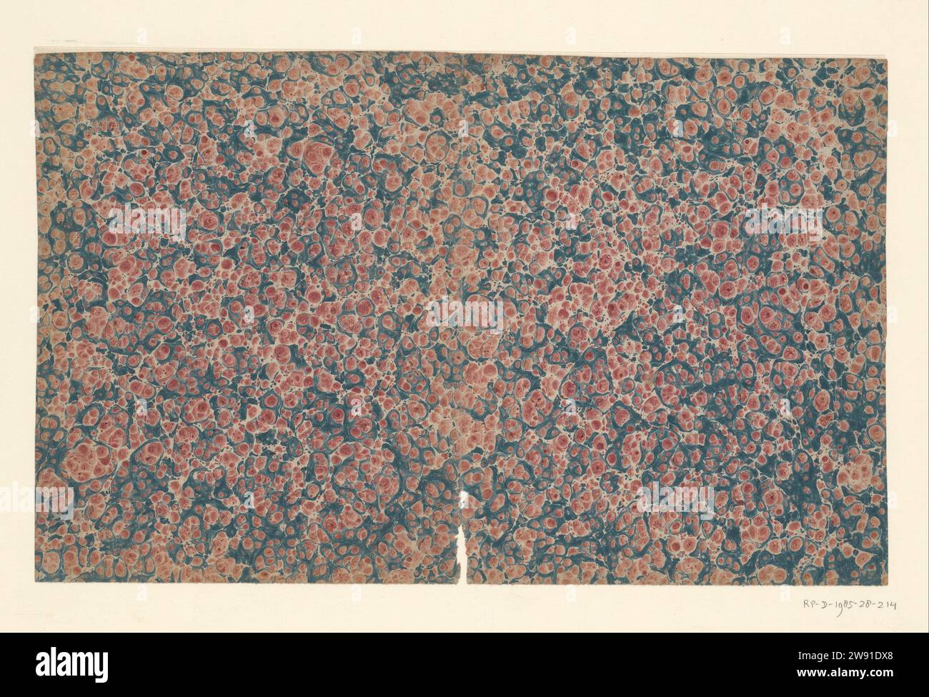 Ring Roiebelmarmer in blue and red, Anonymous, 1700 - 1900 marbled ...