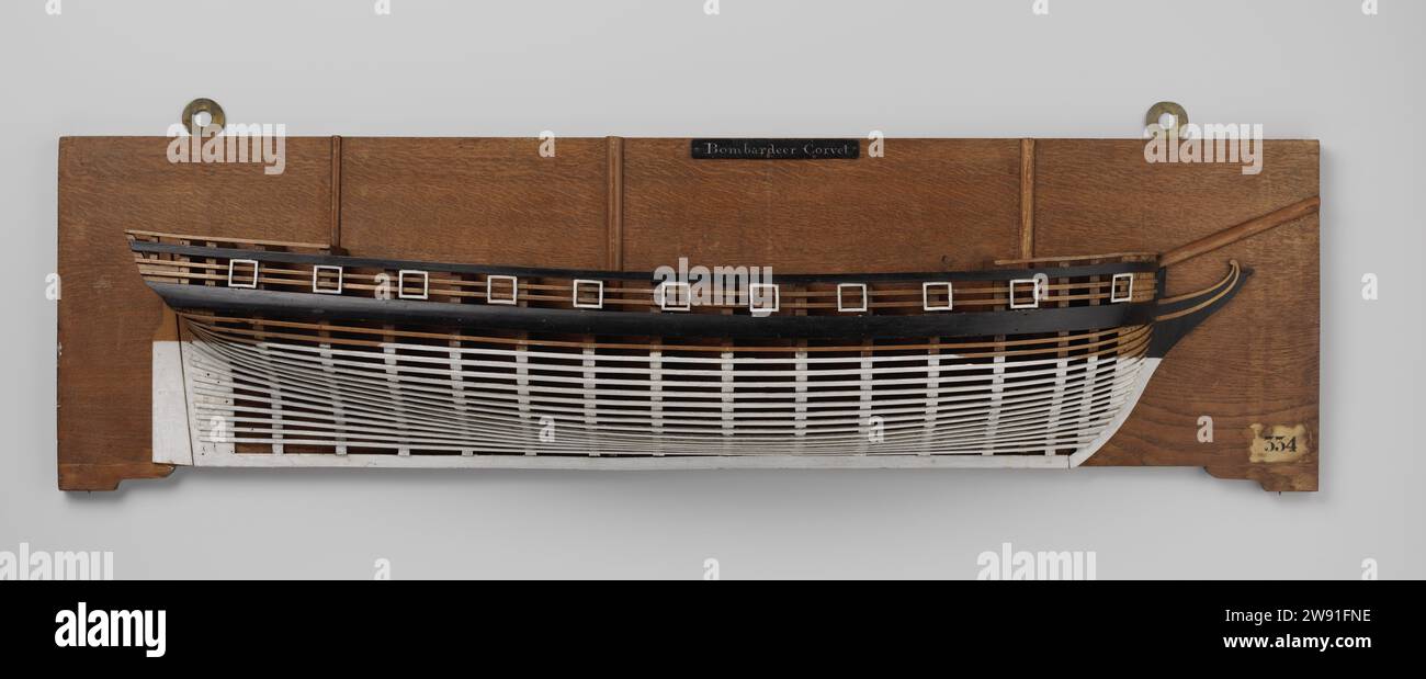 Half Model of a 22-Gun Bomb Sloop of War, anonymous, c. 1800 - c. 1820 ...