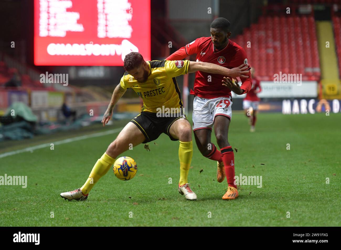 London, England. 23rd Dec 2023. Daniel Kanu of Charlton Athletic and ...
