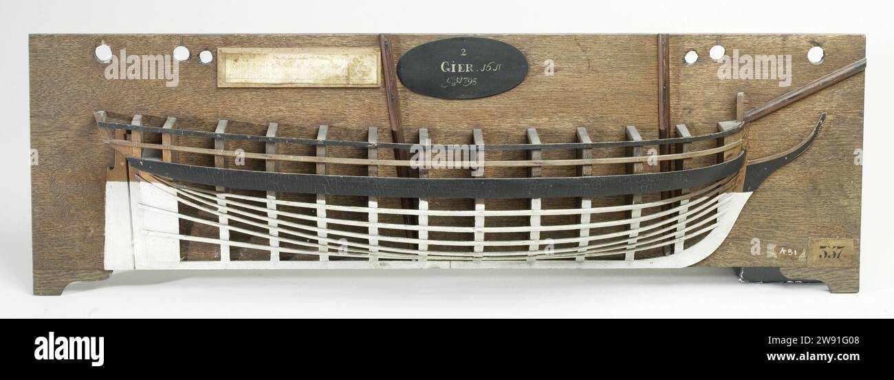 Half Model of an 18-Gun Brig, anonymous, c. 1795 ship model. half model ...