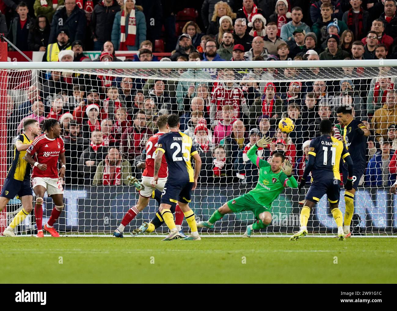 Liverpool, England, 23rd December 2023. Neto of Bournemouth unable to ...