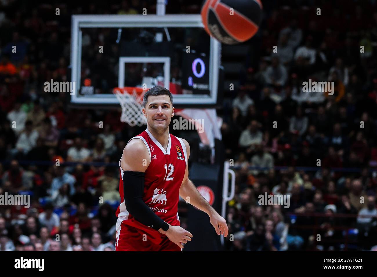 Billy Baron #12 of EA7 Emporio Armani Milan seen in action during the ...