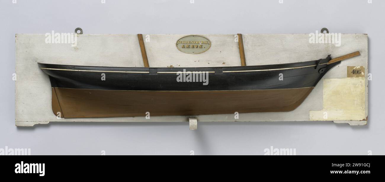 Half model or A 6-Gun Schooner-Brig, Rijkswerf Rotterdam, c. 1844 - c ...