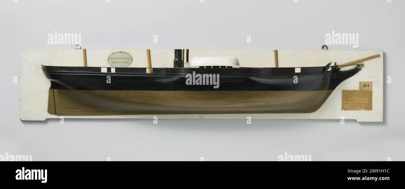 Half model of a paddle steamer, Rijkswerf Rotterdam, c. 1844 - c. 1848 ...