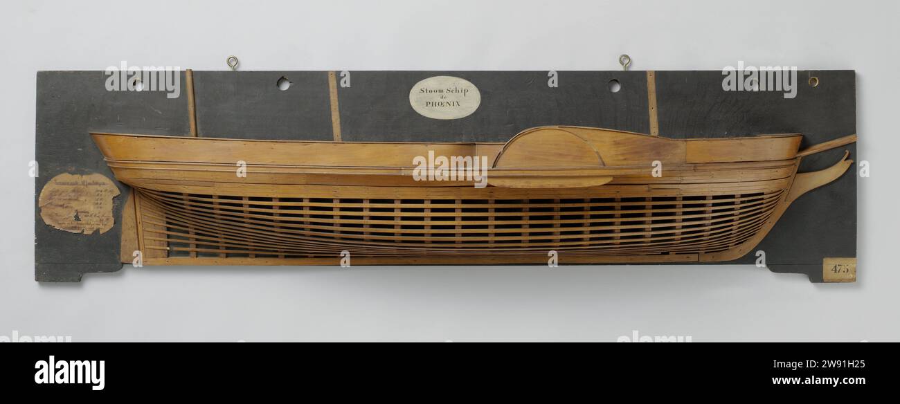 Half model of a paddle steamer, Rijkswerf Rotterdam, c. 1834 - c. 1837 ...
