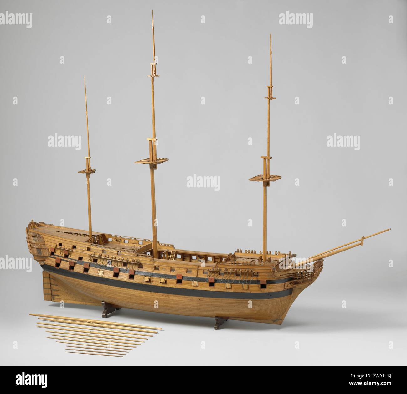 Model of a 74-Gun Ship of the Line, anonymous, c. 1782 ship model ...