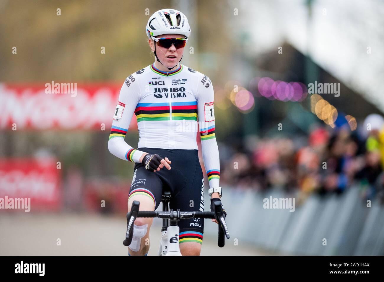 Antwerp, Belgium. 23rd Dec, 2023. Dutch Fem Van Empel celebrates as she ...