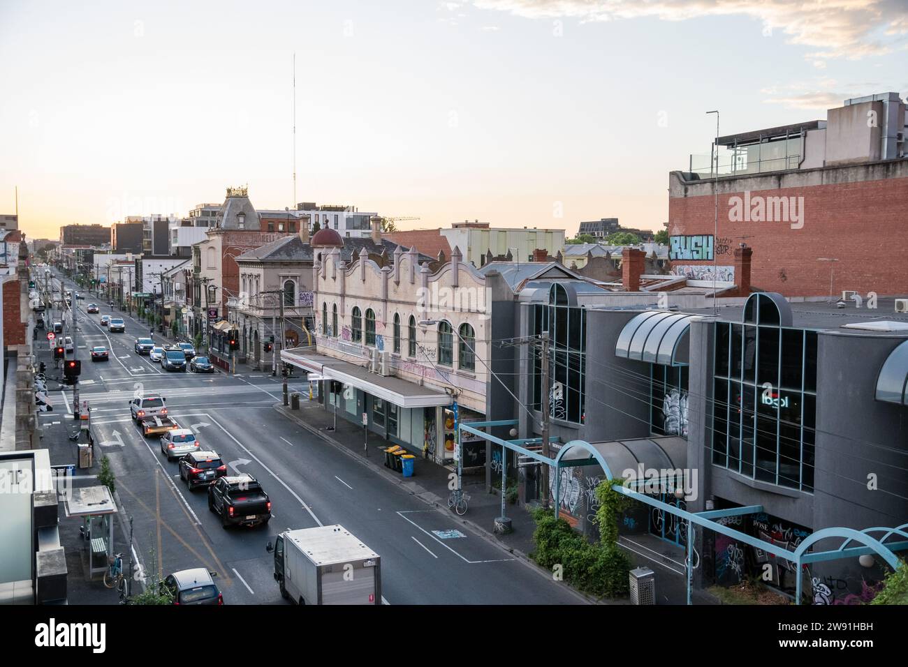 Fitzroy street, Melbourne city view from apartment balcony, Melbourne ...